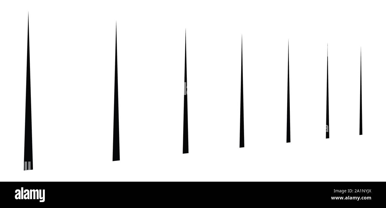 Vertical lines in columns. Perspective parallel stripes. 3d lines ...
