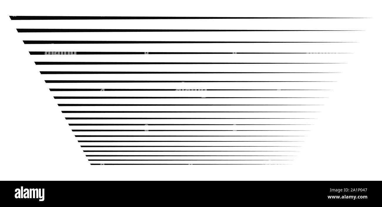 Perspective 3d lines. Stripes vanish, diminish into horizon. Simple ...