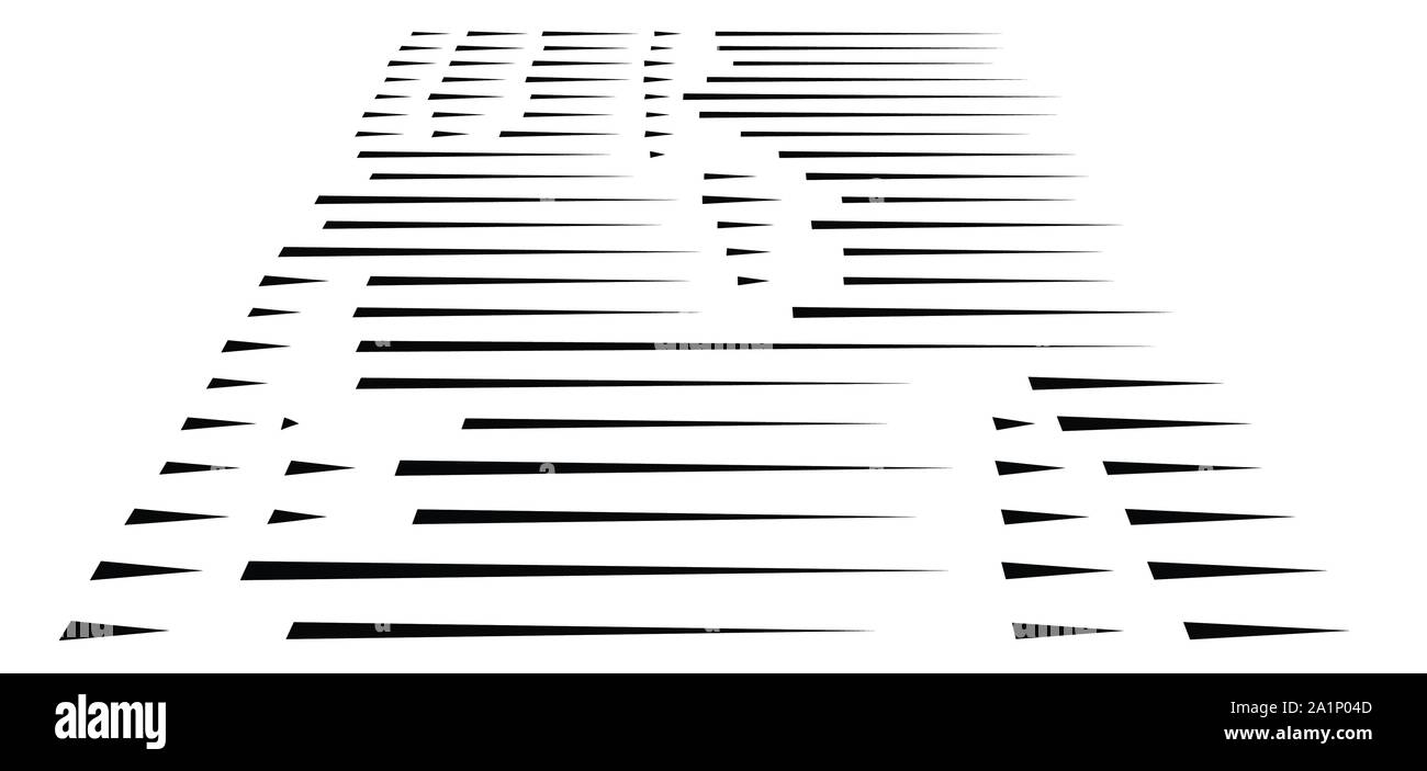irregular lines in 3d perspective. segments stripes, streaks, strips ...