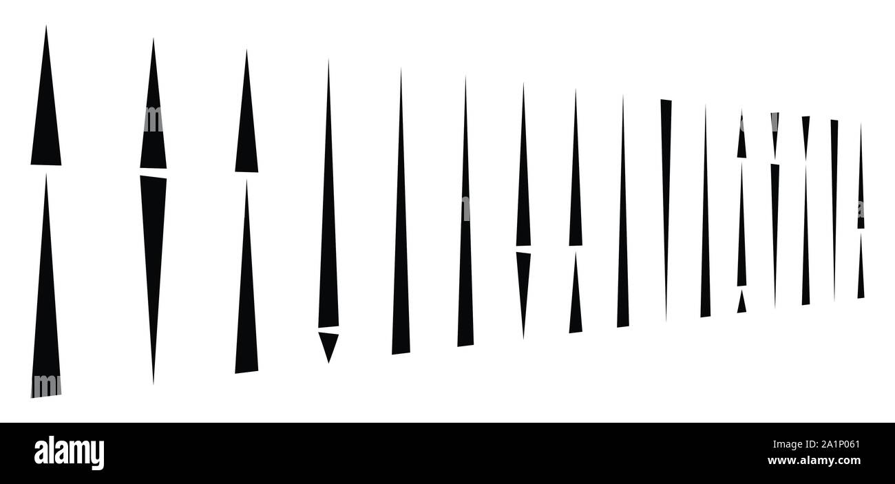 perspective, 3d dashed irregular lines. segment vertical stripes ...