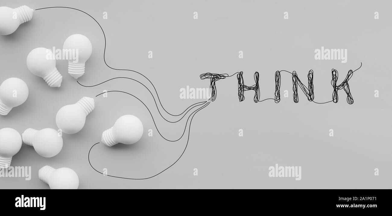 Ideas inspiration concepts with THINK text and power of lightbulb ...