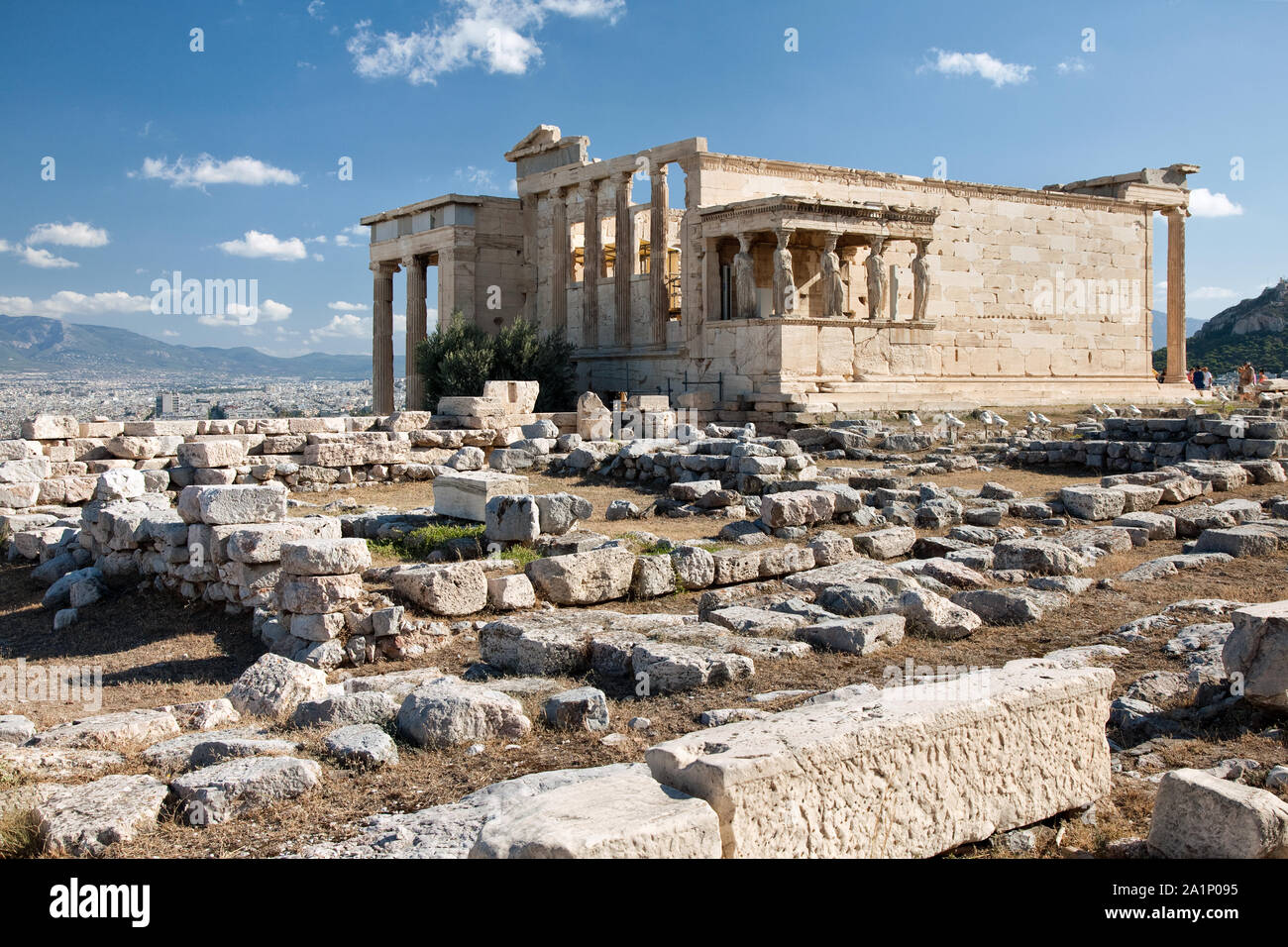 The Doric temple Parthenon at Acropolis hill, Athens Greece Stock Photo ...