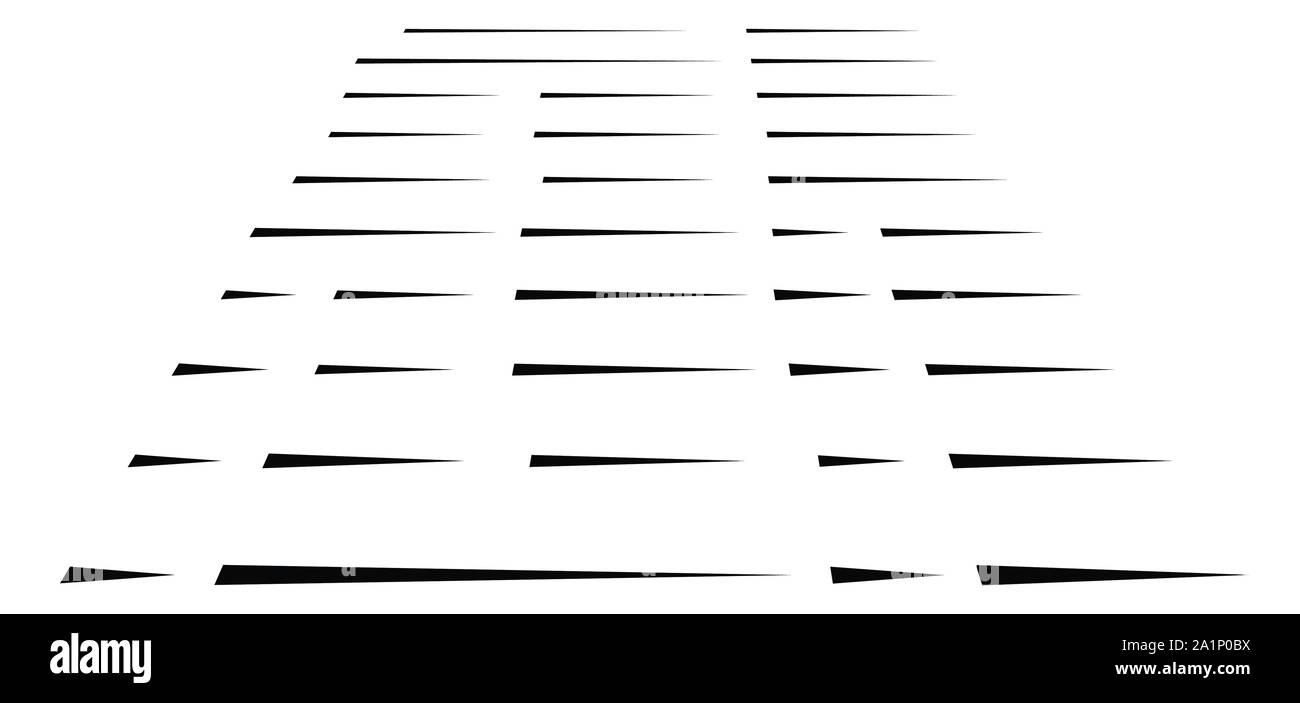 irregular lines in 3d perspective. segments stripes, streaks, strips ...