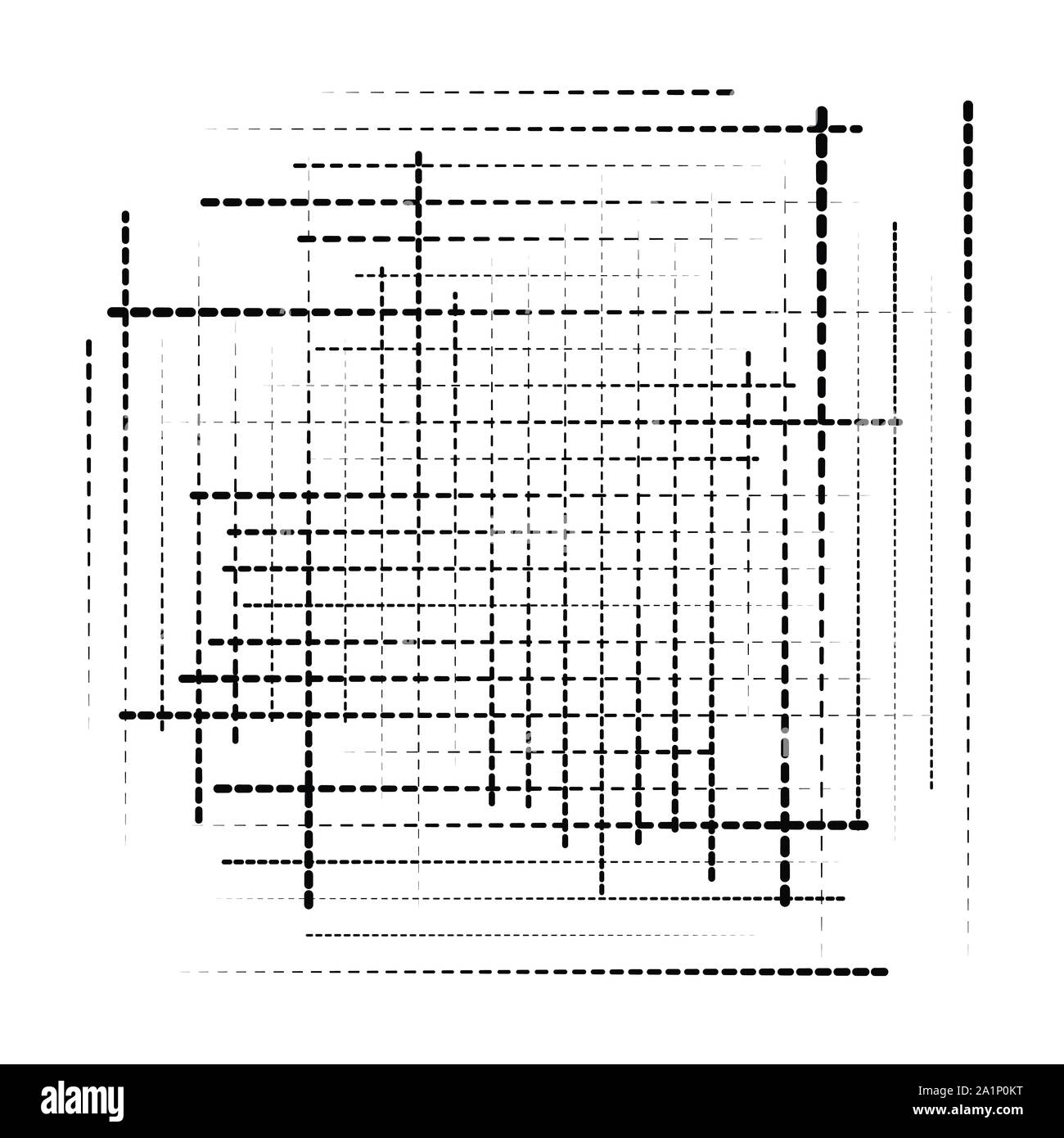 abstract grid, mesh of random scatter chunks, pieces. geometric abstract illustration. geometric ...