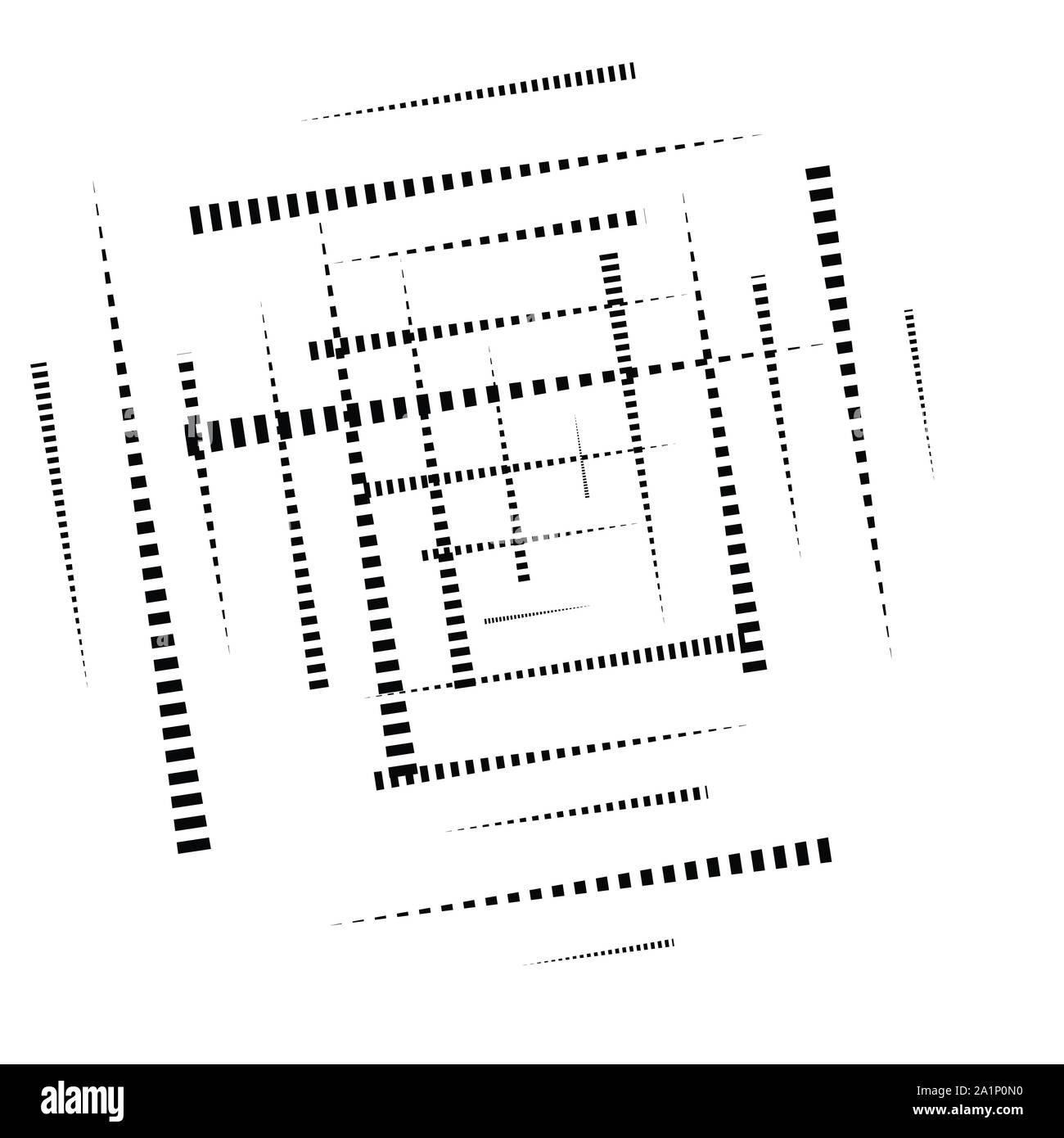 abstract grid, mesh of random scatter chunks, pieces. geometric ...