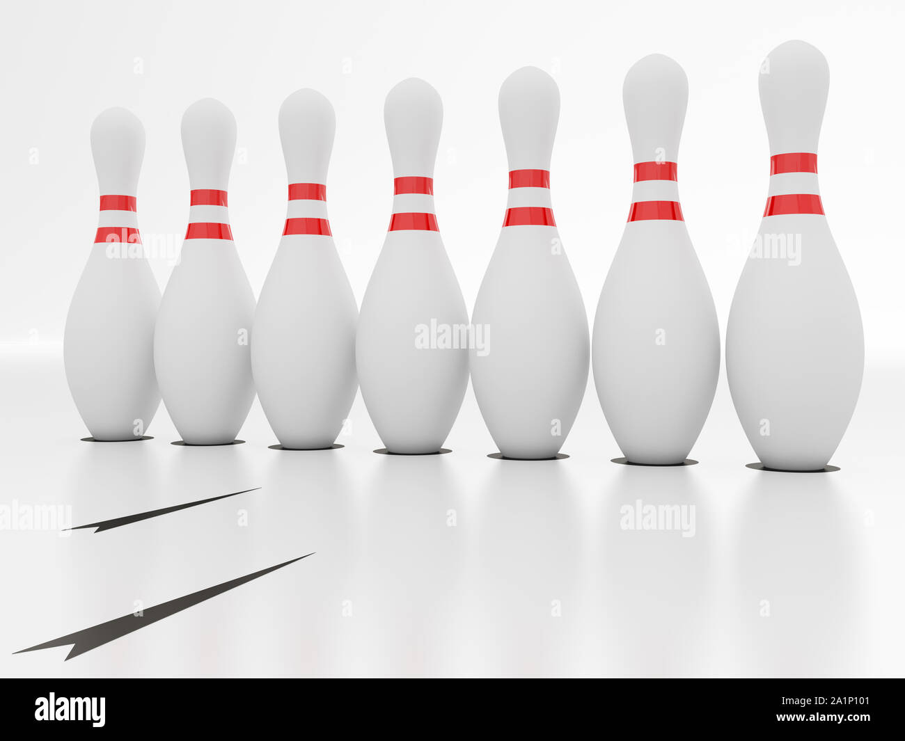 Bowling alley on white background Stock Photo - Alamy