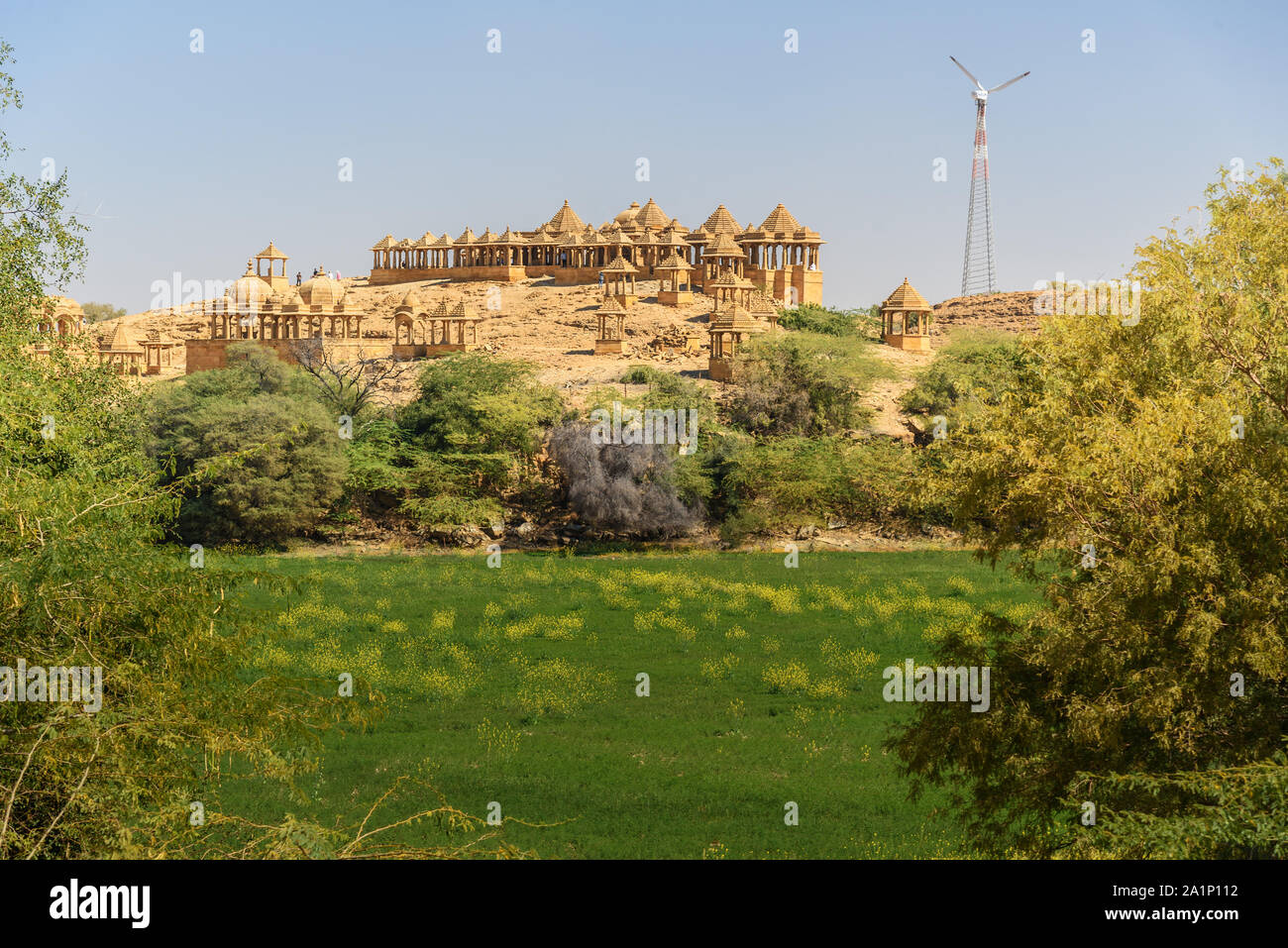 View of Bada Bagh ancient cenotaphs complex. Jaisalmer. Rajasthan ...
