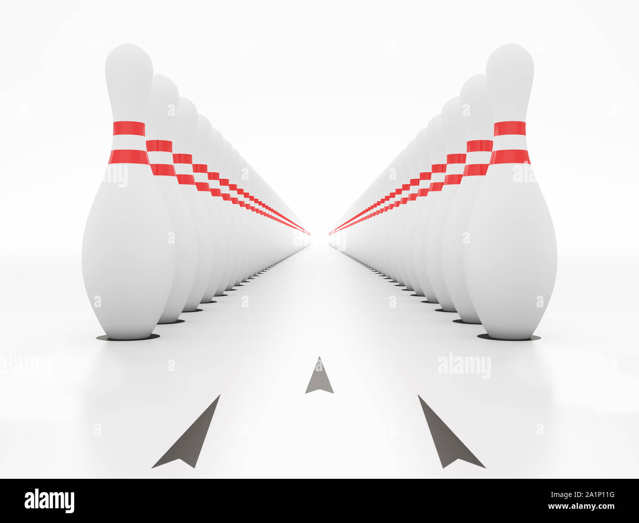 Bowling alley on white background, Clipping path included Stock Photo ...