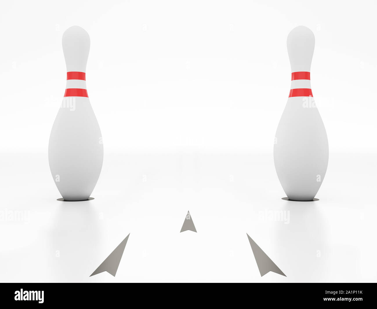 Bowling alley on white background Stock Photo - Alamy
