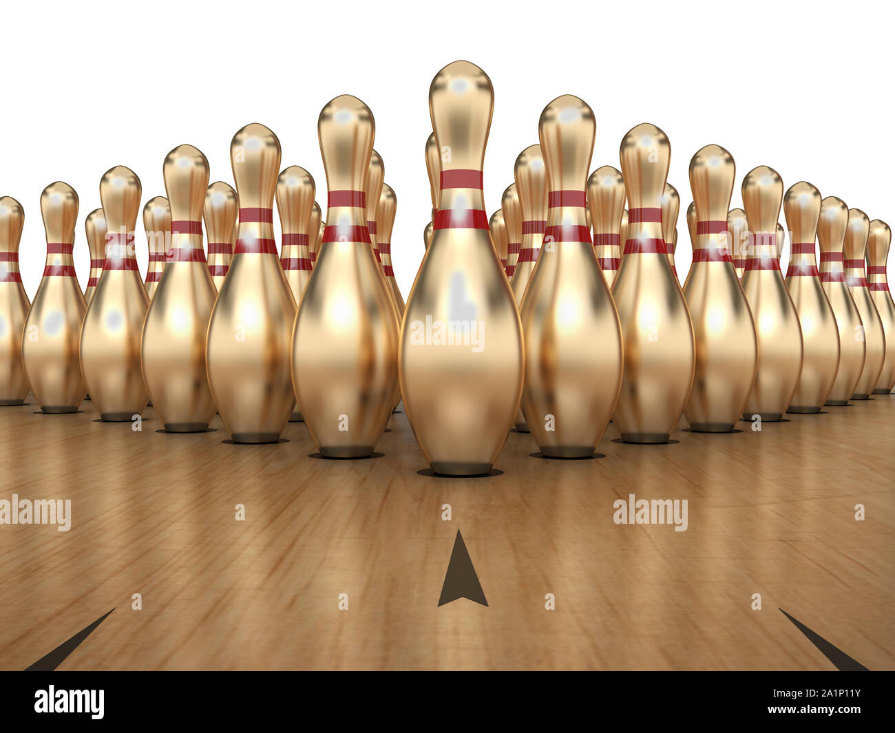 Golden Bowling Pins on white background, Clipping path included Stock ...