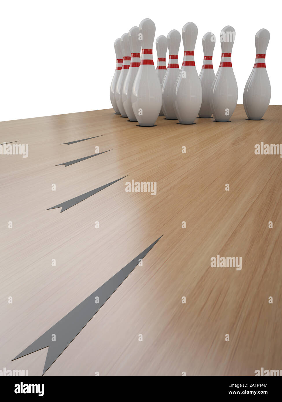 Bowling alley on white background, Clipping path included Stock Photo ...