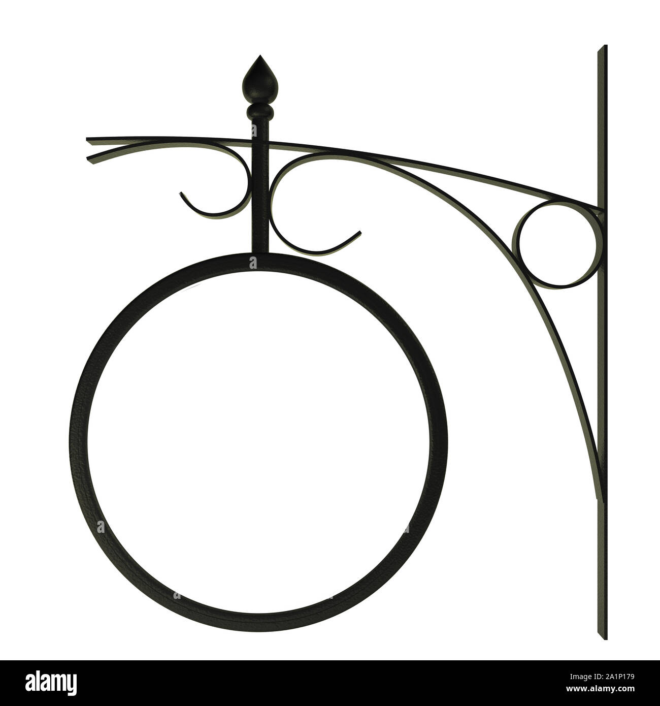 Old blank metal store sign isolated on white, Clipping path included ...