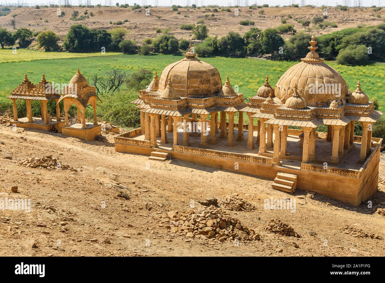 Bada Bagh ancient cenotaphs complex. Jaisalmer. Rajasthan India Stock ...