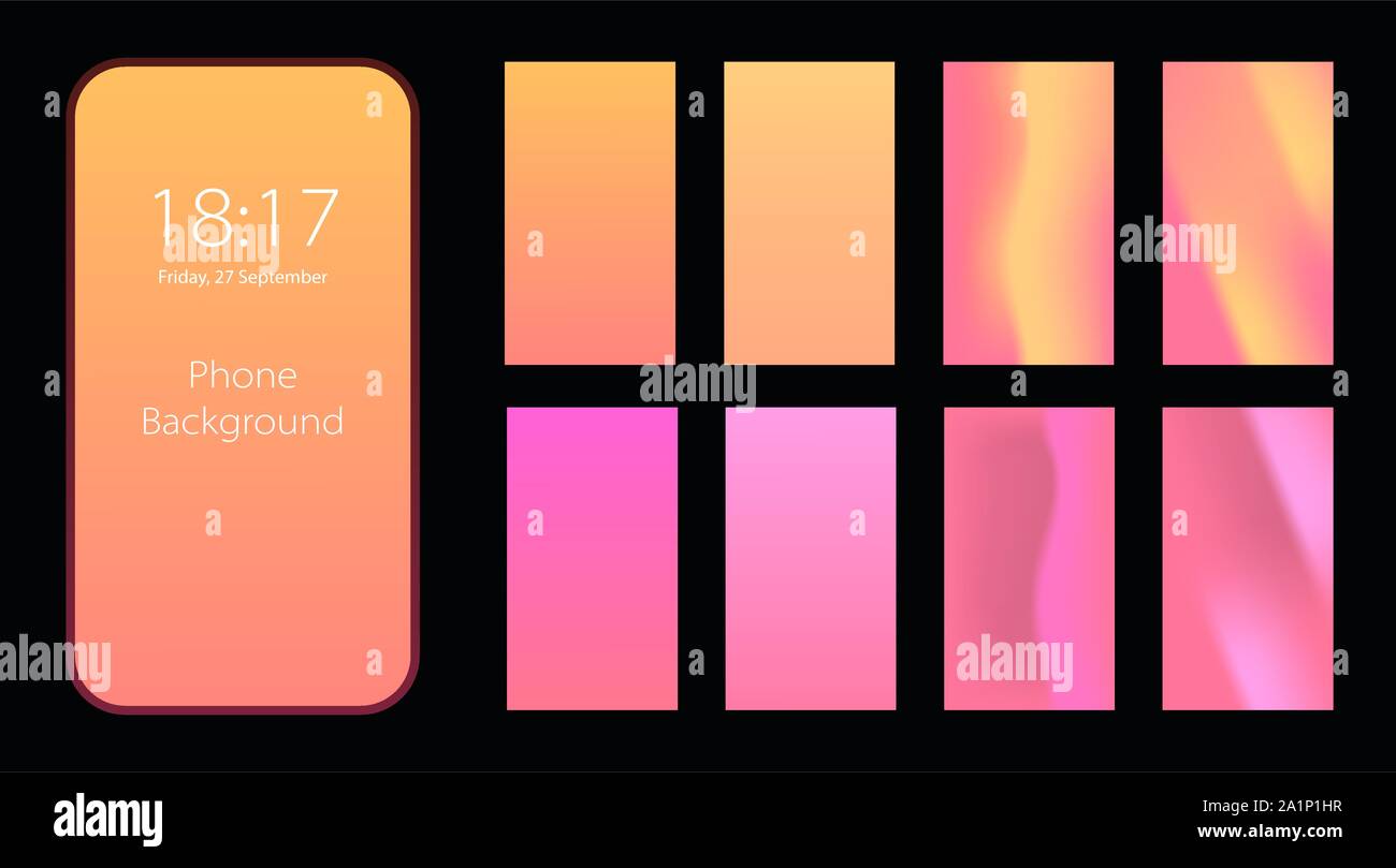 Phone gradient background with bright saturated colors Stock Vector ...