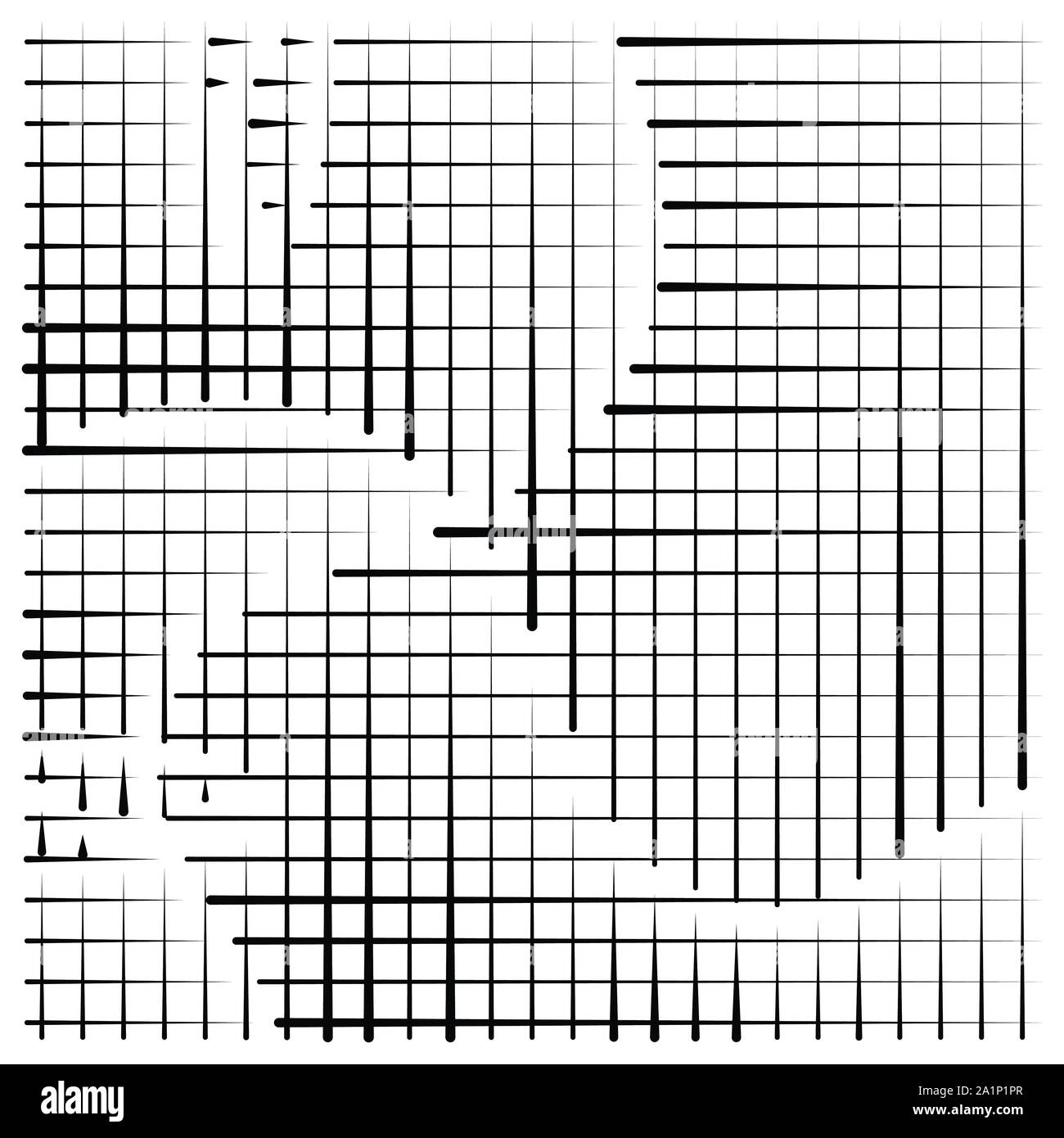 grid, mesh abstract geometric pattern. segmented intersect lines ...