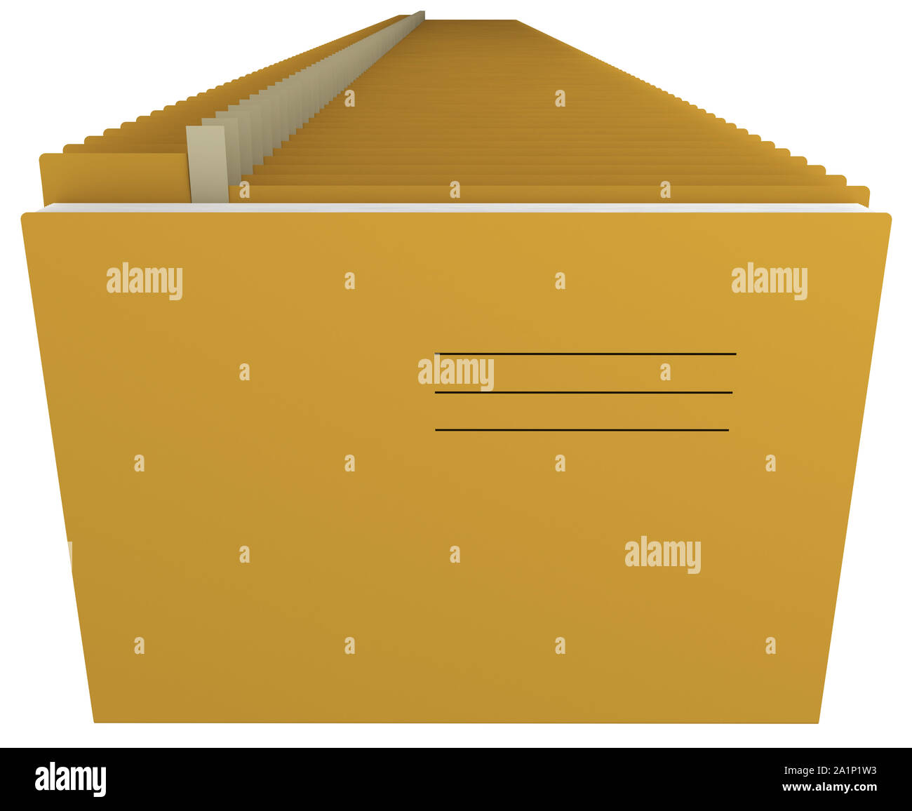 Organized folders in a row, Over white background, Clipping path ...