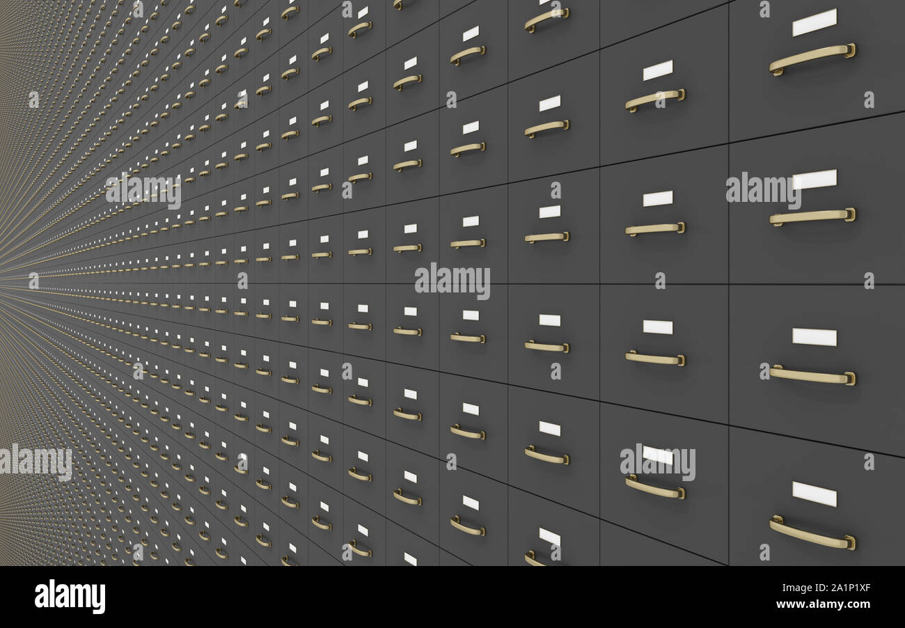 Wall of Filing cabinet Stock Photo - Alamy