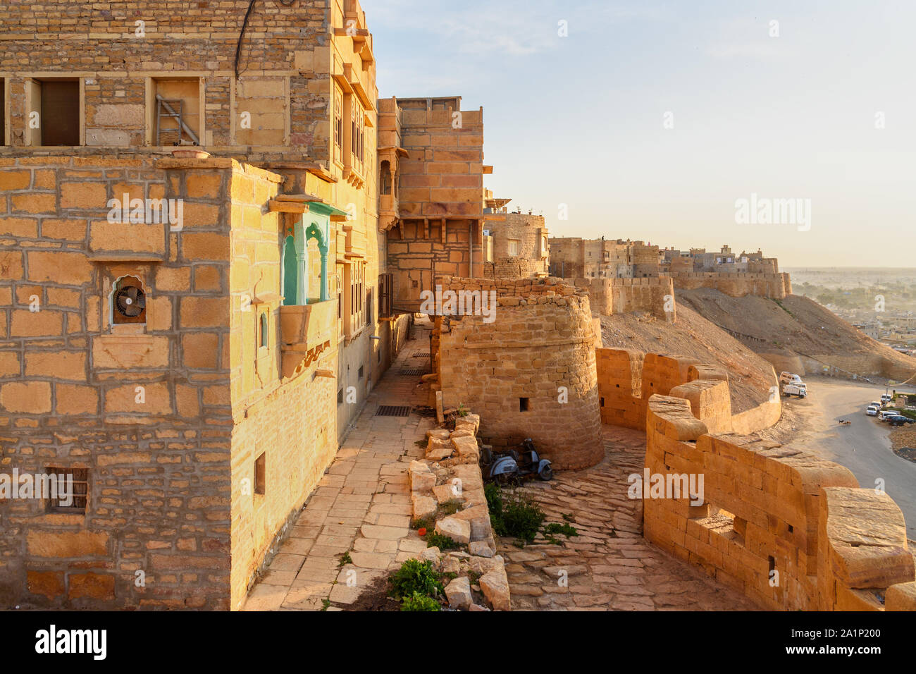 Architecture of Jaisalmer fort at morning. Rajasthan. India Stock Photo ...