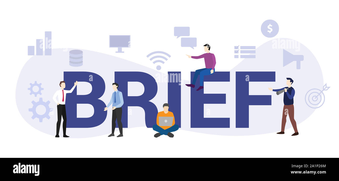 brief company team briefing concept with big word or text and team ...