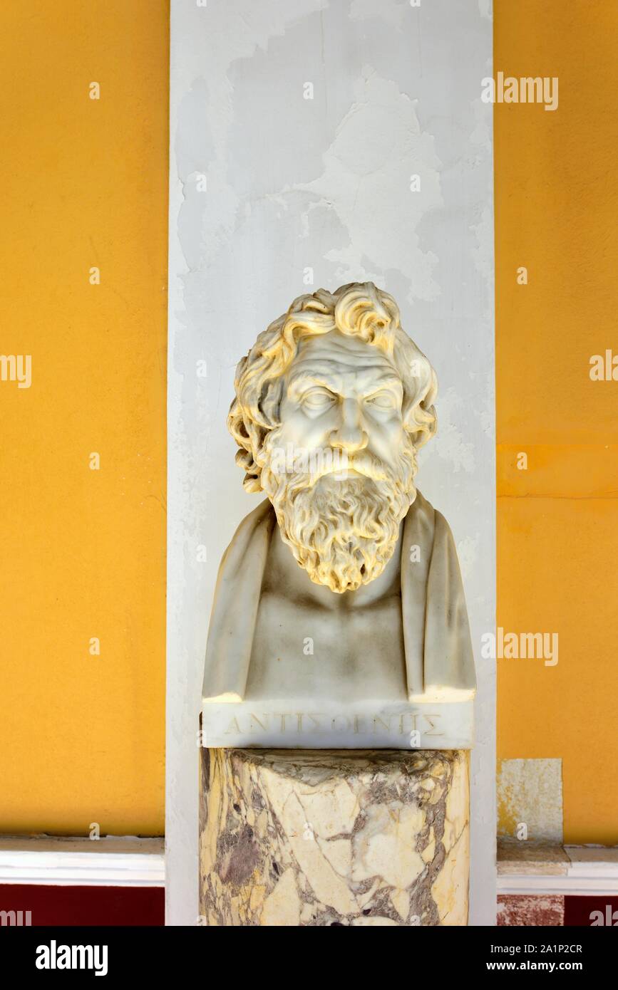 Bust of Antisthenes ,greek philosopher, and pupil of Socrates, Palace ...