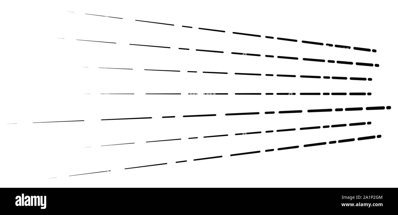 Random 3d dashed lines in perspective. segmented stripes geometric ...