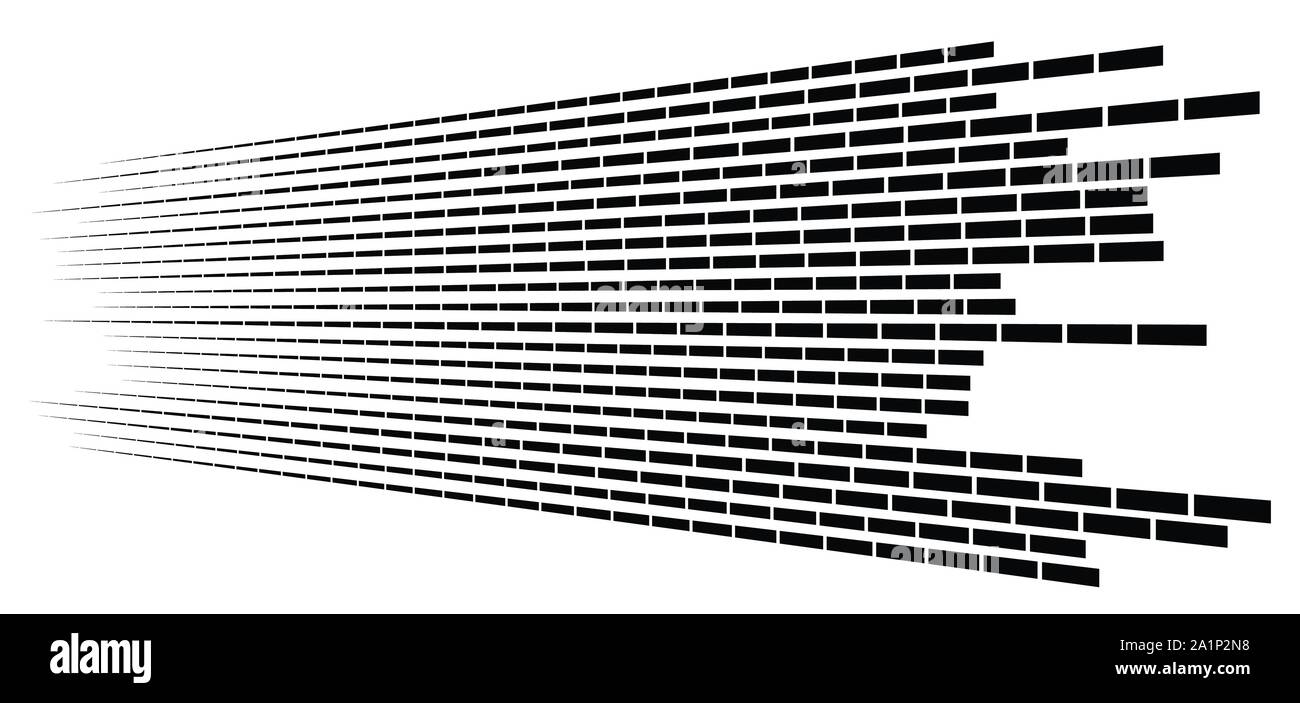 Random 3d dashed lines in perspective. segmented stripes geometric ...