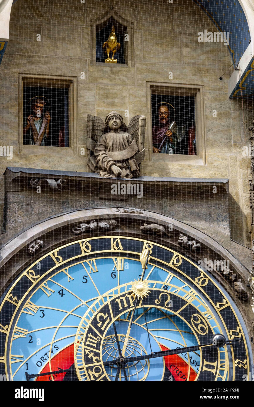 Astronomical clock Prague 15th Century Prague apostles on Old Town hall ...