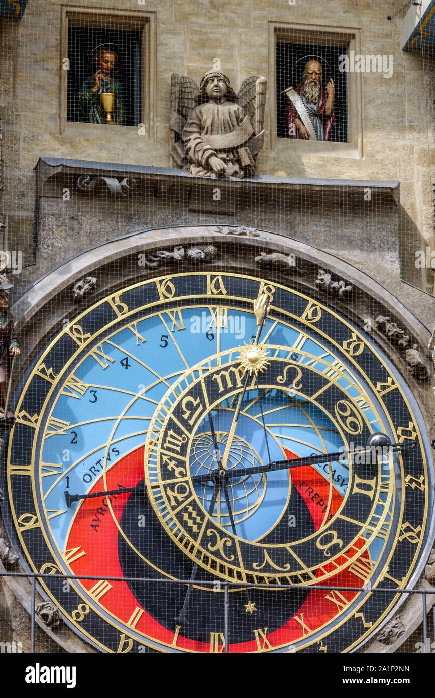 Prague Astronomical clock Prague clock Apostles moving in windows on ...