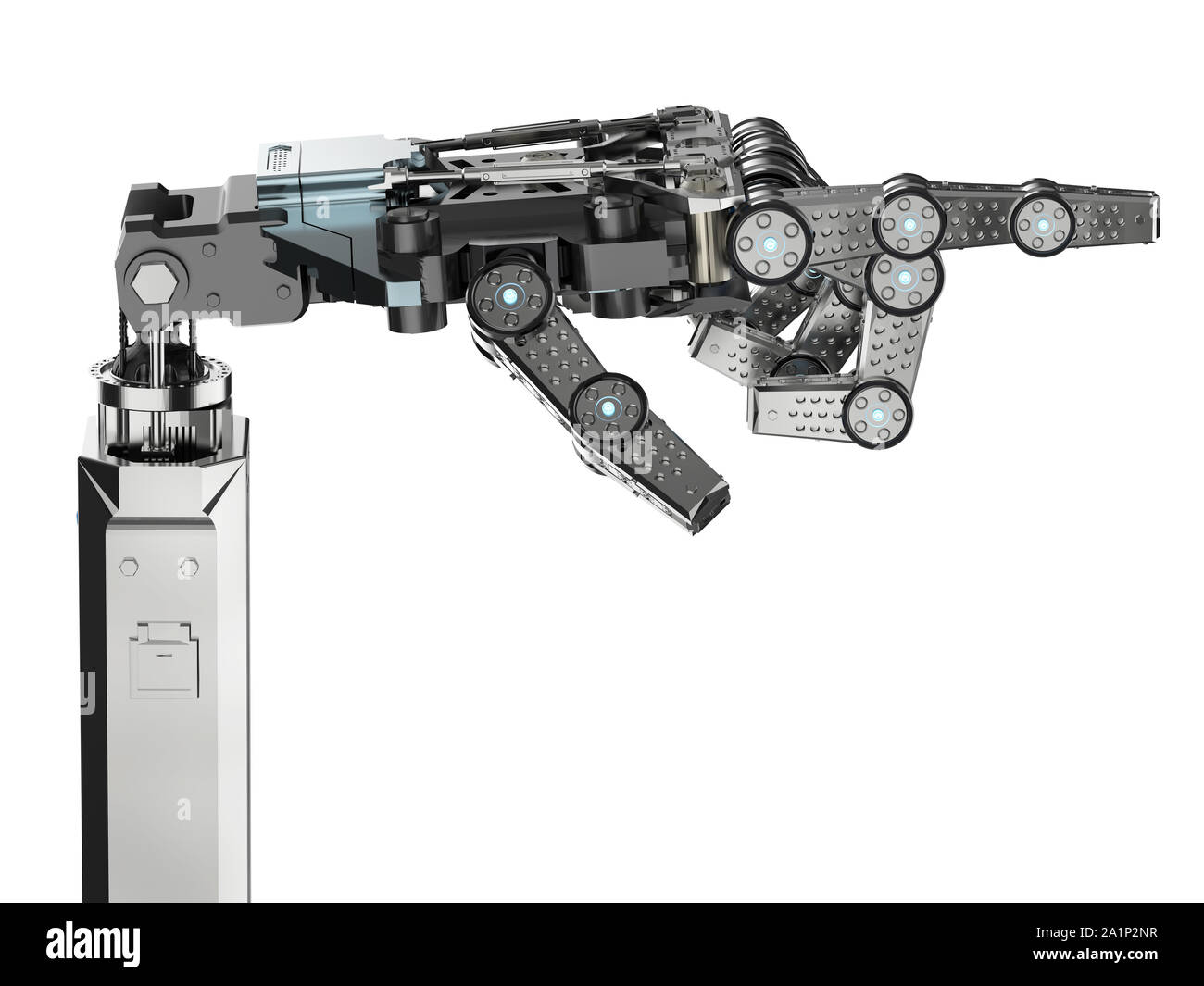 3d rendering robotic hand or cyborg hand finger point isolated Stock ...