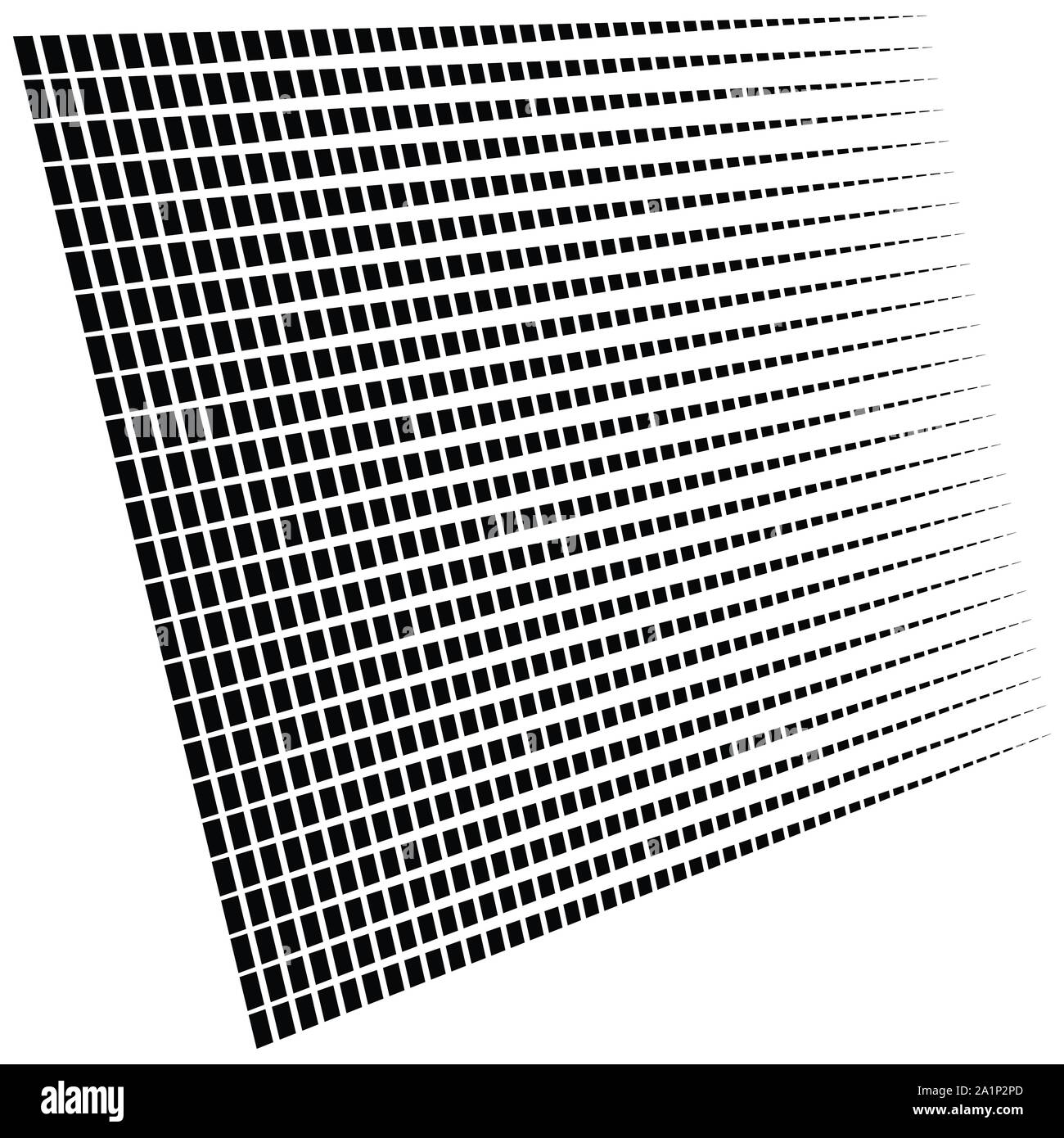 3d segmented, dashed lines geometric pattern. Vanish, diminish strips ...
