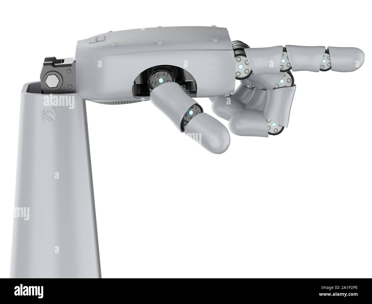 3d rendering robotic hand or cyborg hand finger point isolated Stock ...