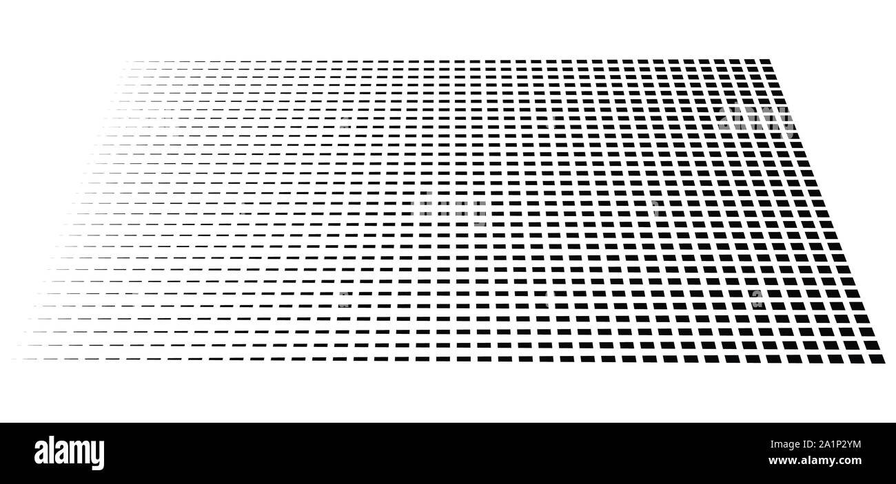 3d segmented, dashed lines geometric pattern. Vanish, diminish strips ...