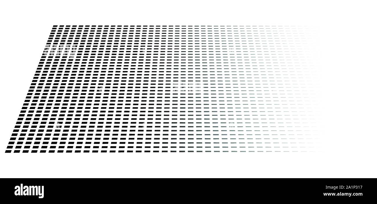 3d segmented, dashed lines geometric pattern. vanish, diminish lines in ...