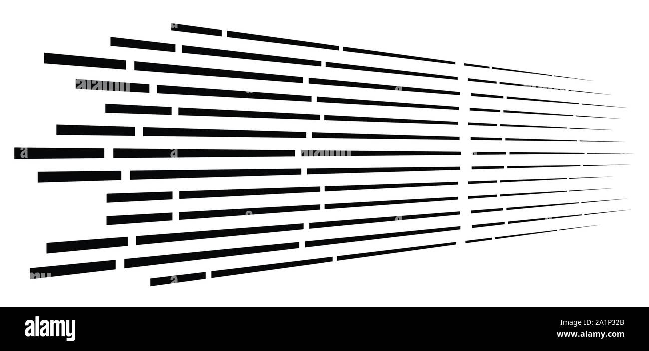Random 3d dashed lines in perspective. segmented stripes geometric pattern. vanish, diminish ...