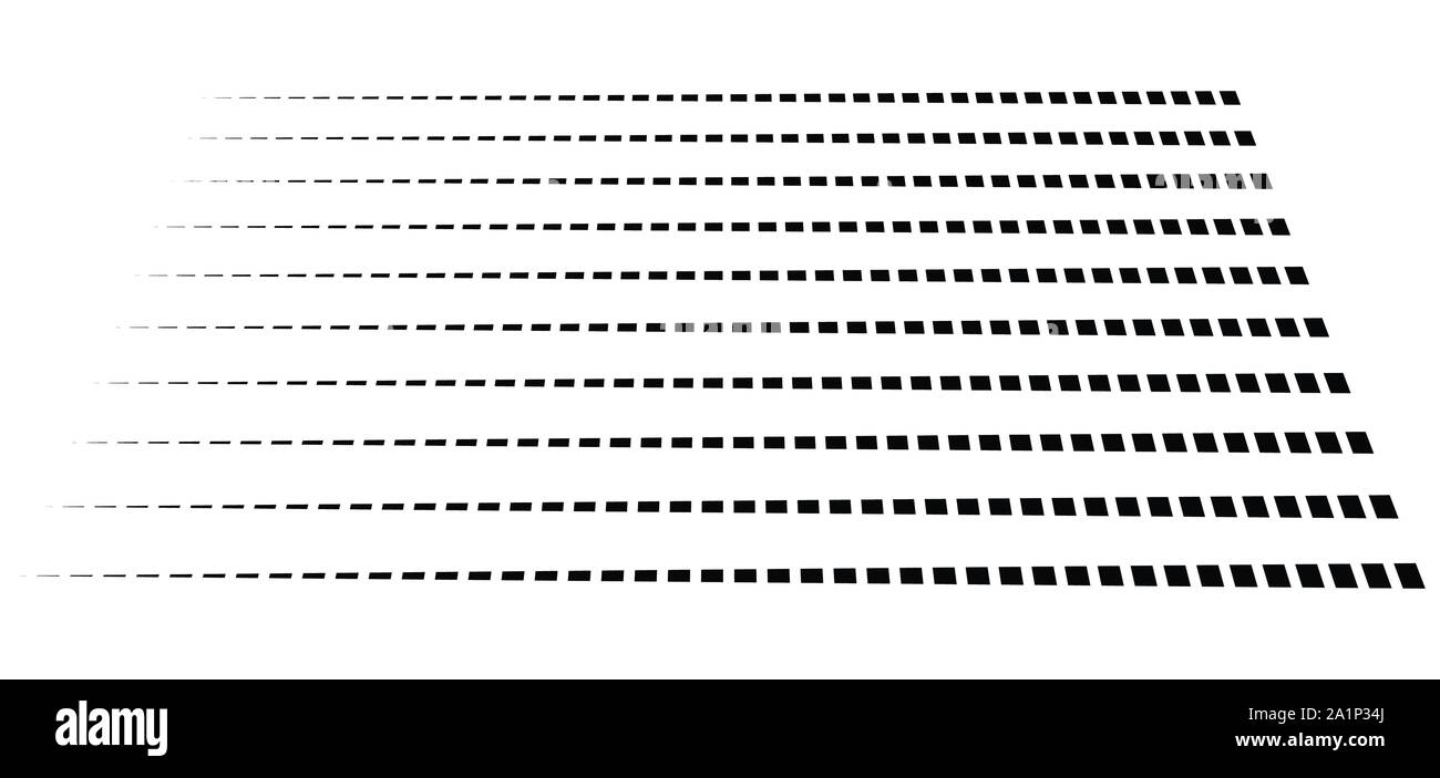 3d segmented, dashed lines geometric pattern. Vanish, diminish strips ...