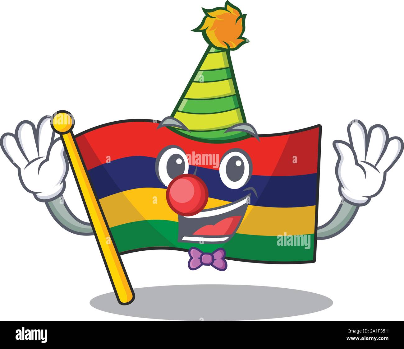 Clown flag mauritius in the character shape Stock Vector Image & Art ...