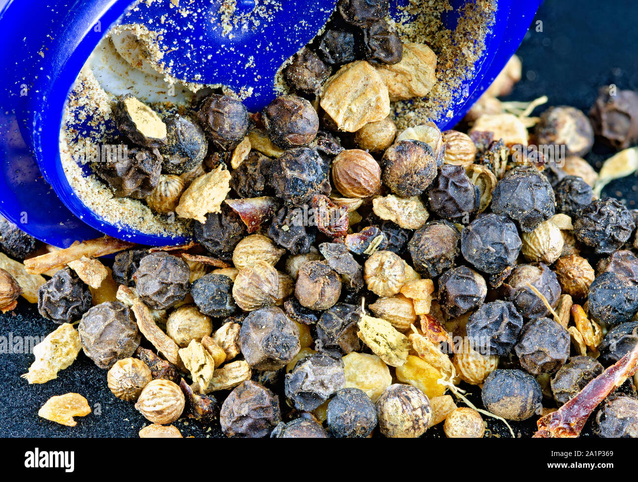 Spice mill with grill spice mix made from pepper, ginger, chili ...