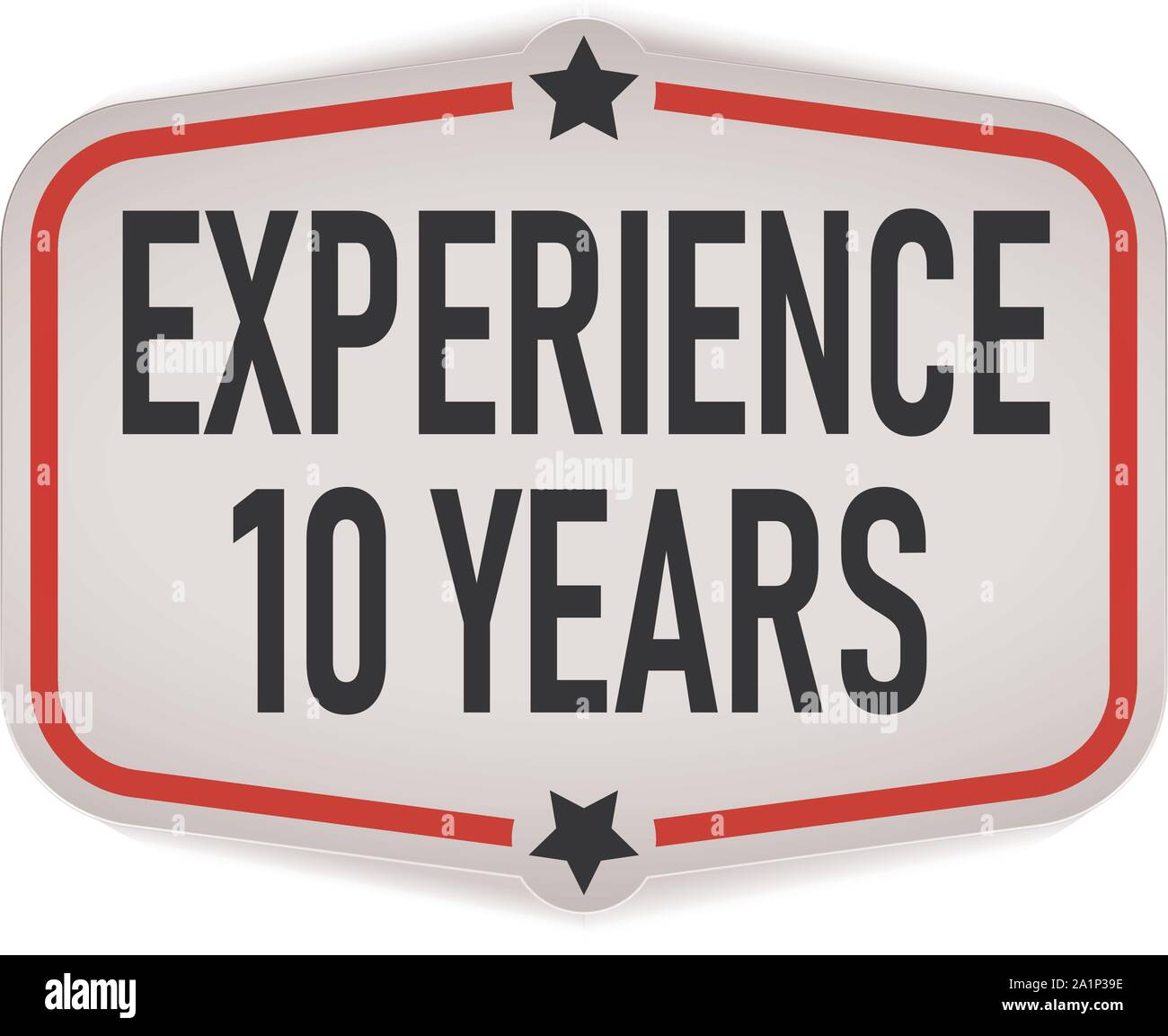10 YEARS EXPERIENCEOval sticker paper label vector o a white background ...