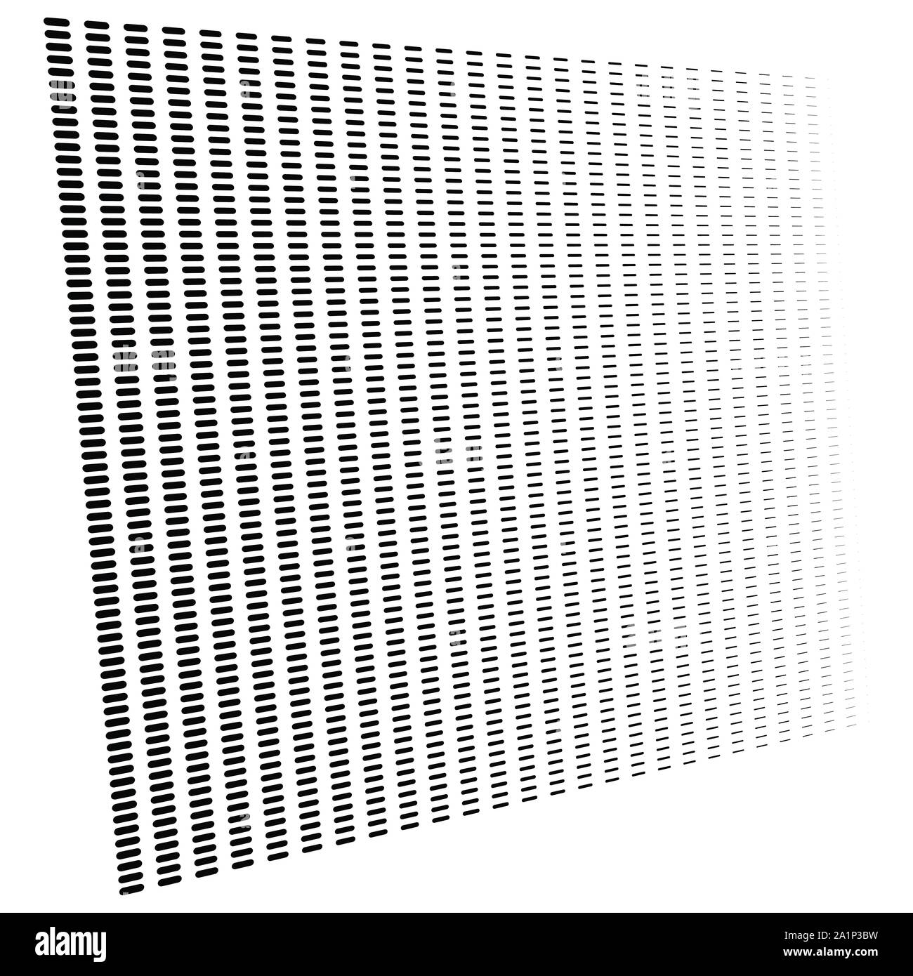 3d segmented, dashed lines geometric pattern. Vanish, diminish strips ...