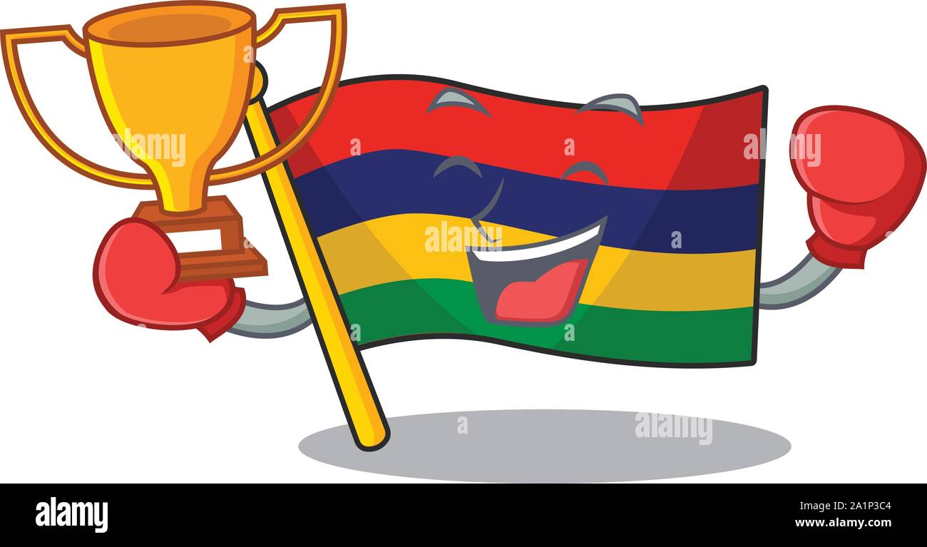 Boxing winner flag mauritius in the character shape Stock Vector Image ...