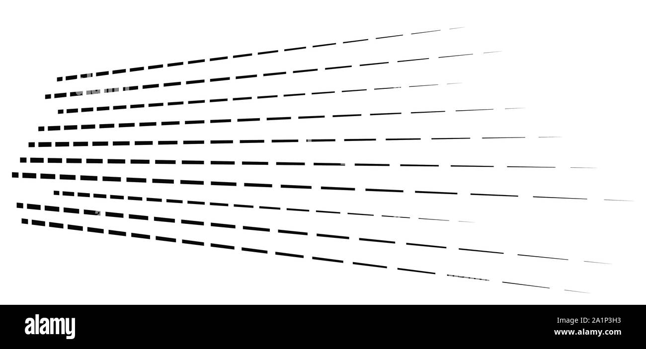 Random 3d dashed lines in perspective. segmented stripes geometric ...