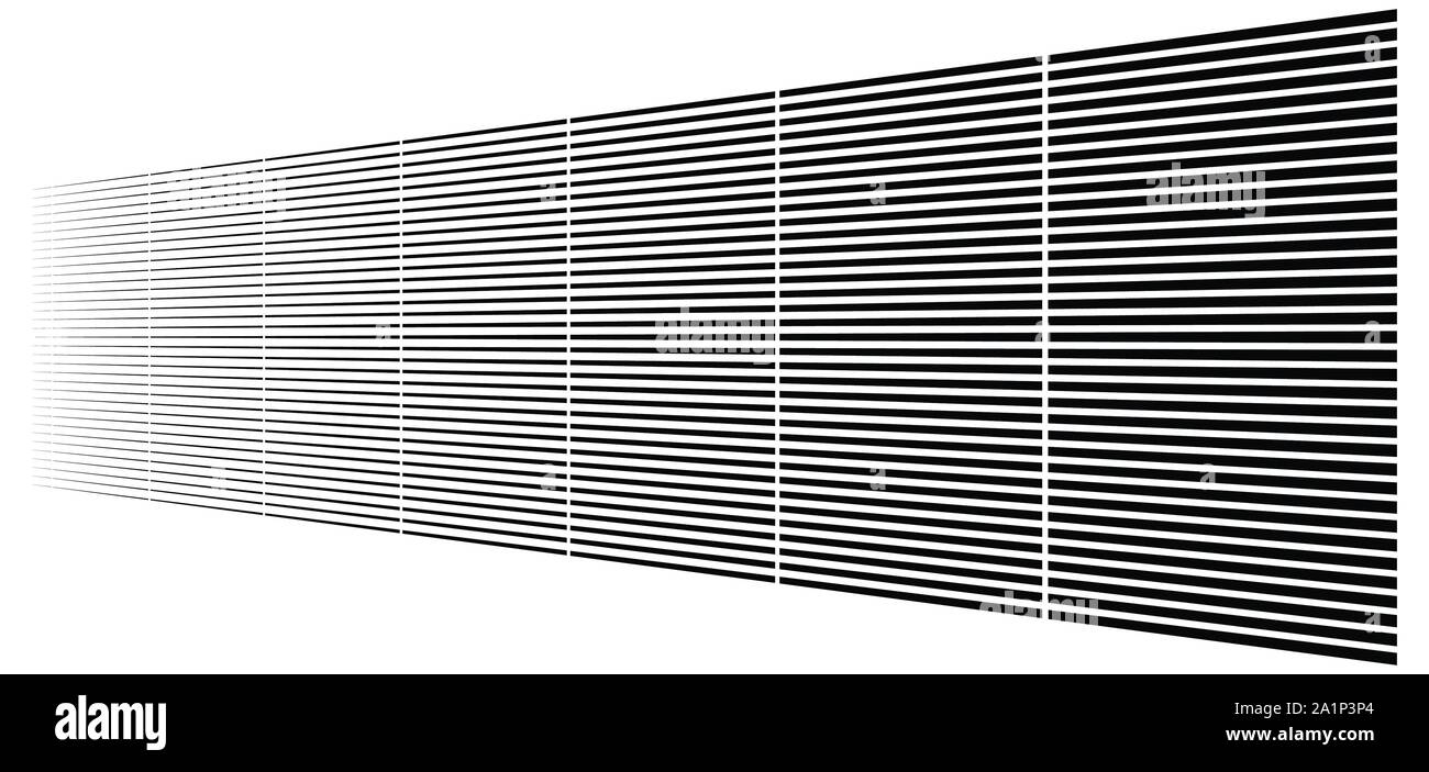 3d segmented, dashed lines geometric pattern. Vanish, diminish strips ...