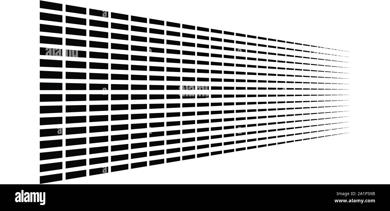 3d segmented, dashed lines geometric pattern. Vanish, diminish strips ...