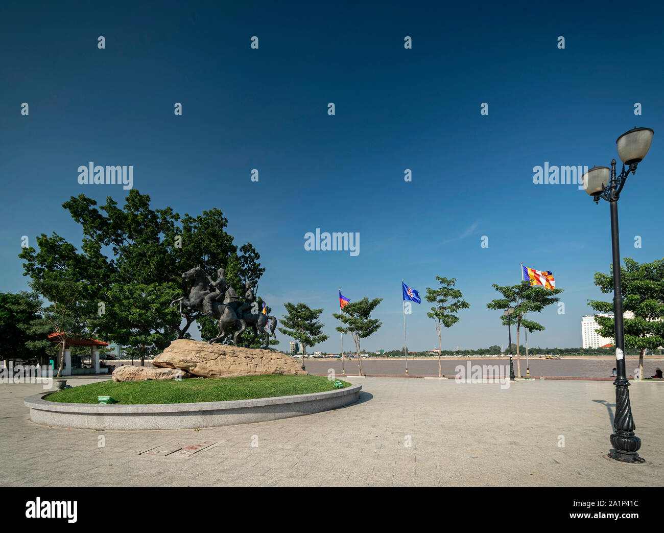 sisowath quay public riverside park in downtown phnom penh cambodia ...