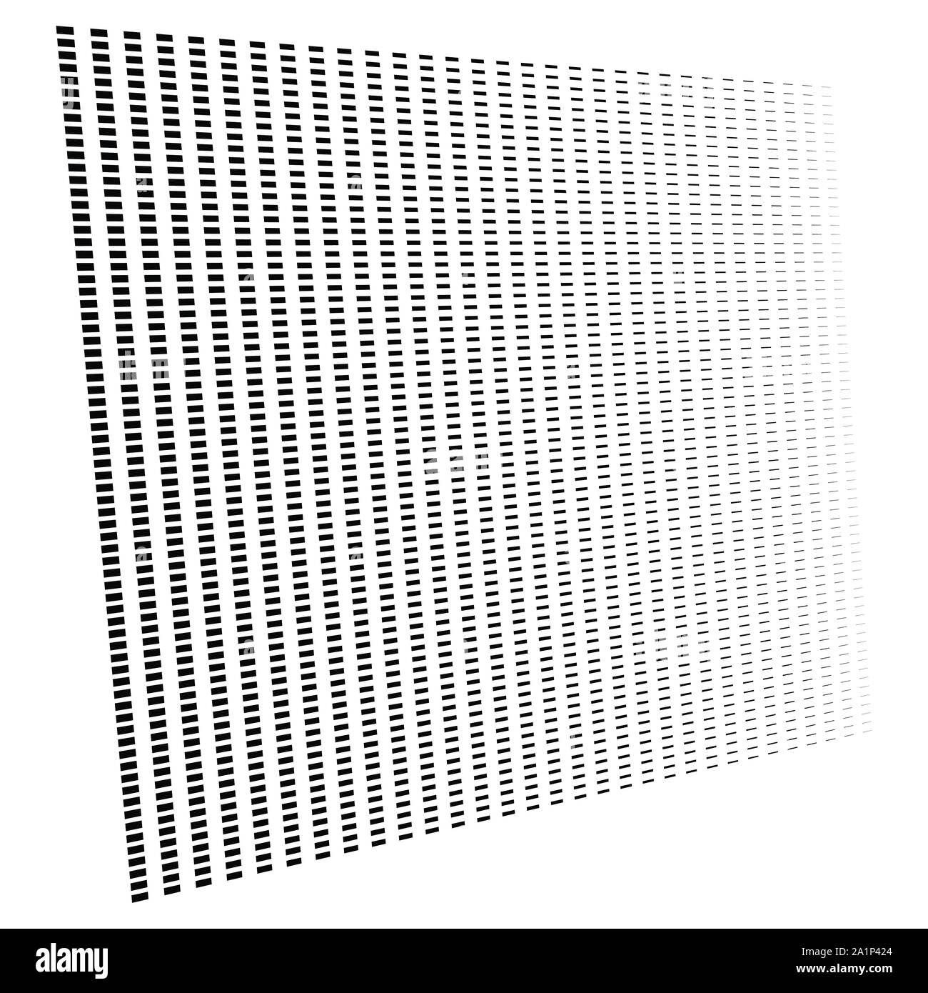 3d segmented, dashed lines geometric pattern. Vanish, diminish strips ...