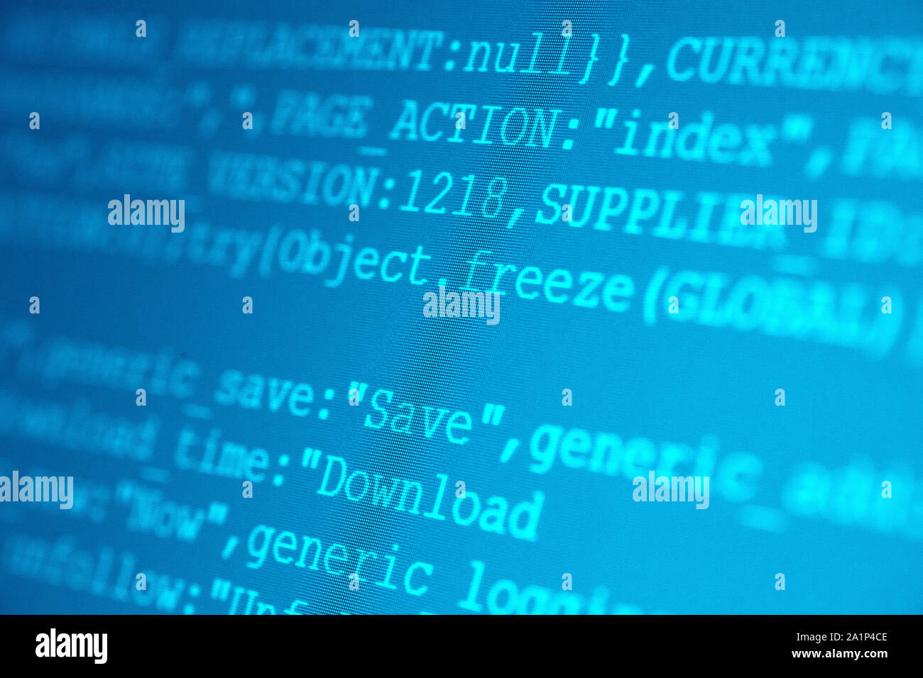 Close up of HTML codes on LED screen Stock Photo - Alamy