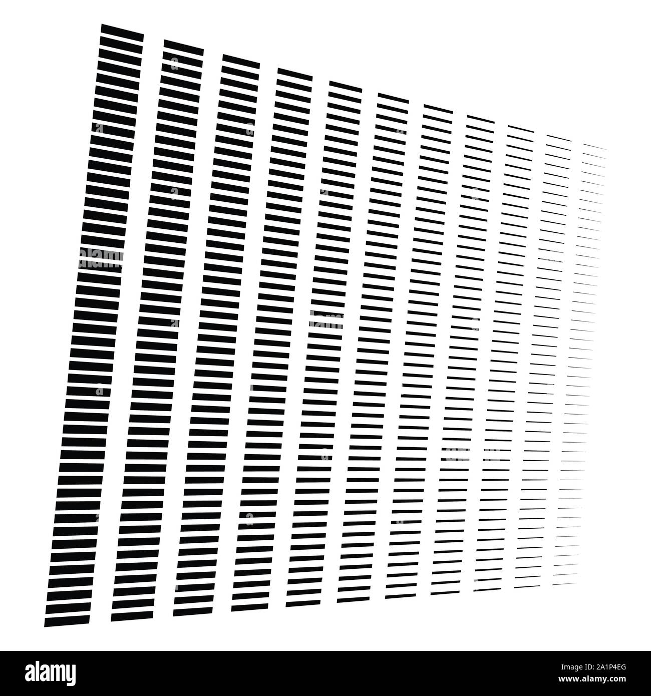 3d segmented, dashed lines geometric pattern. Vanish, diminish strips ...