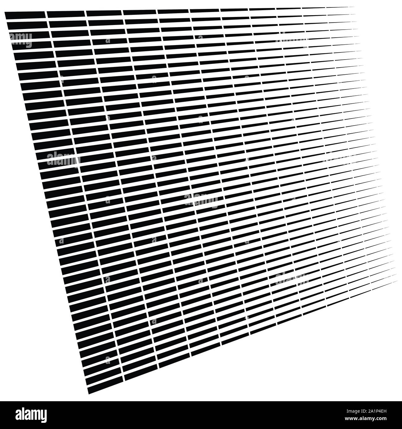 3d segmented, dashed lines geometric pattern. Vanish, diminish strips ...