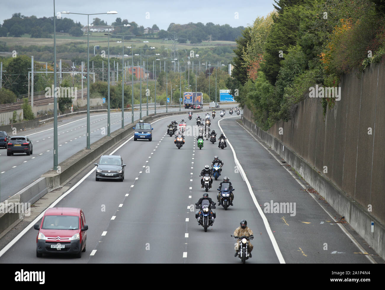 Convoy of motorbikes hi-res stock photography and images - Alamy