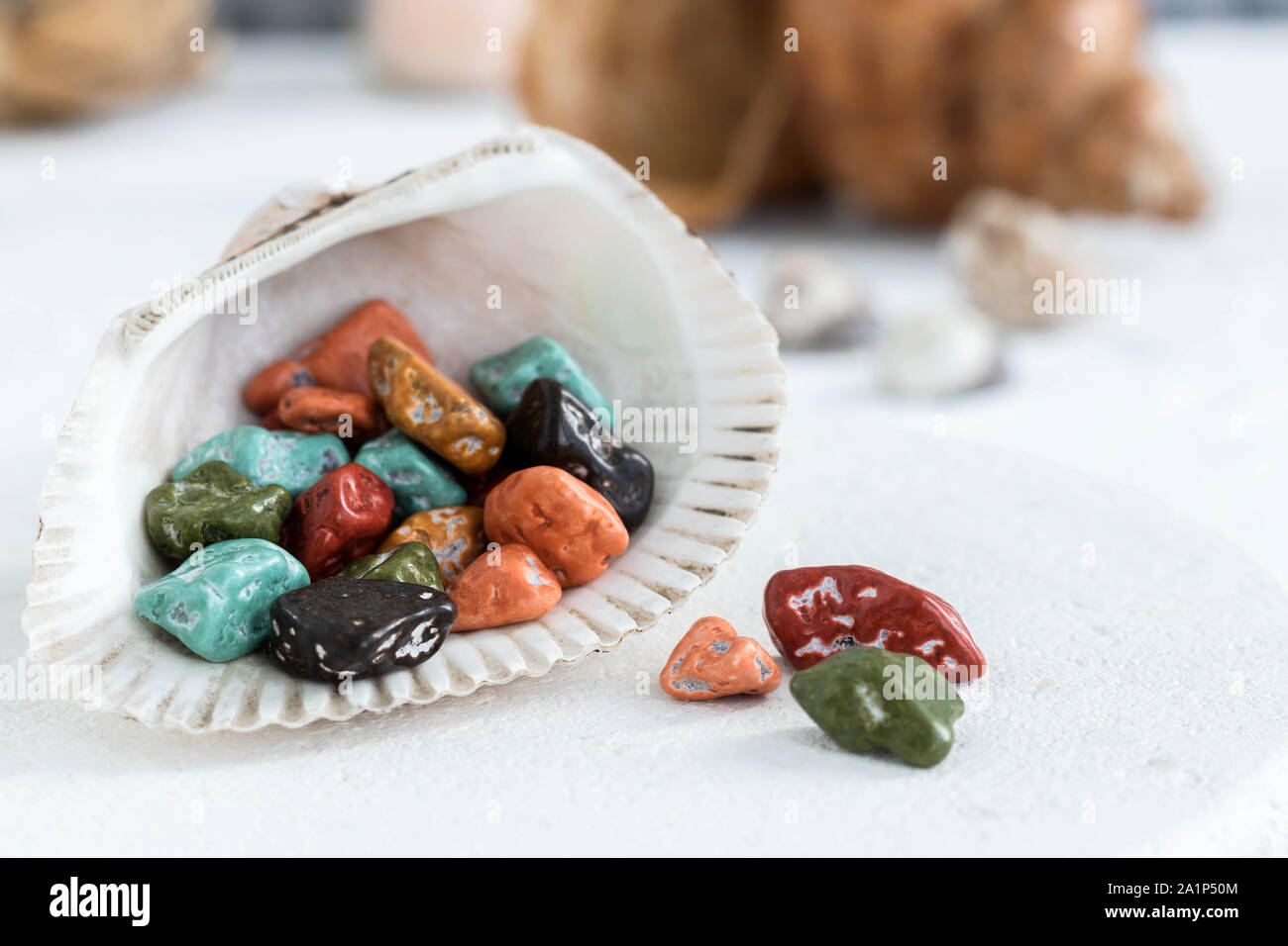 Fancy sweets. Chocolates in the form of sea pebbles. A treat for tea ...